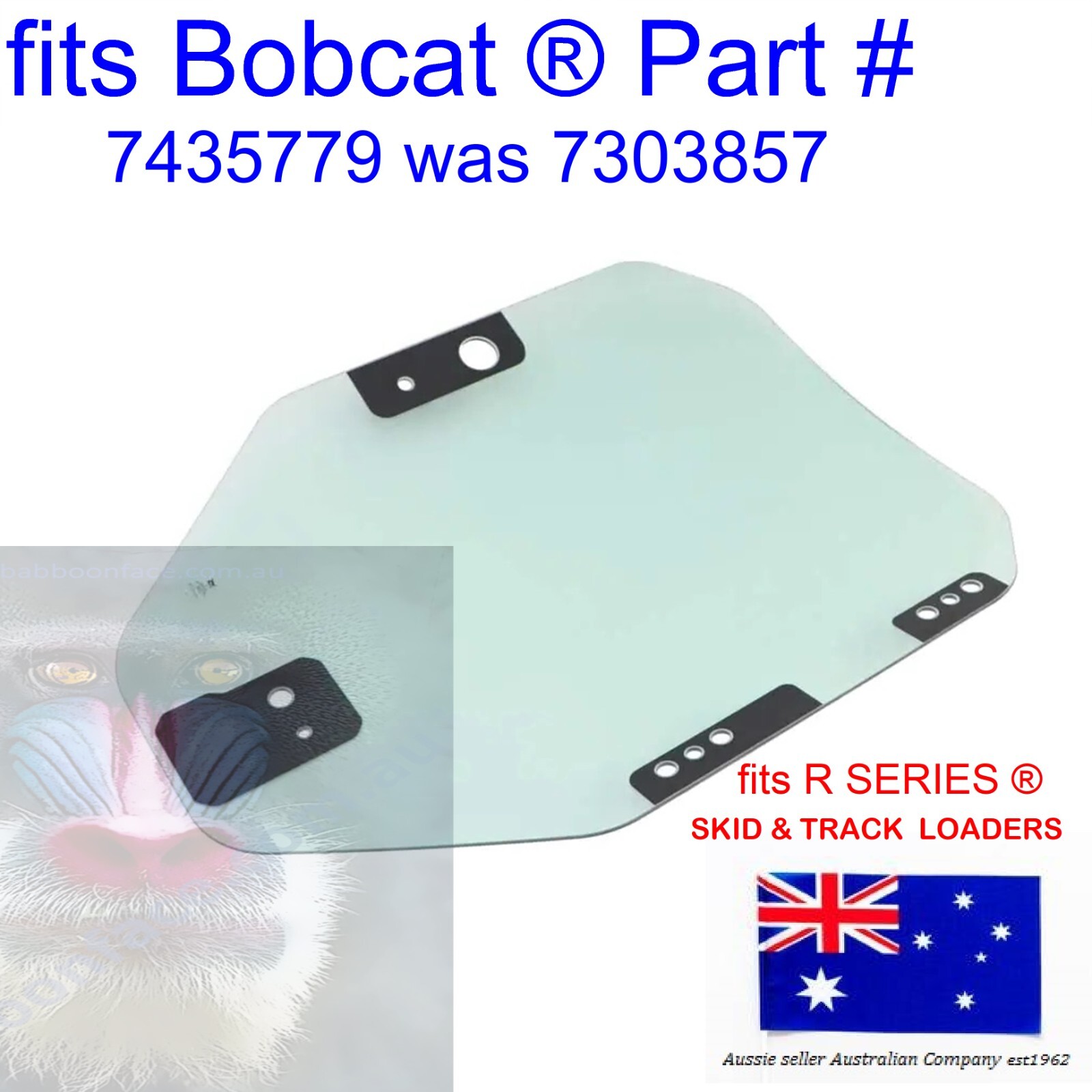 fits Bobcat Front Door Glass Windscreen 7435779 S62 S64 S66 S76 T62 T64 ...