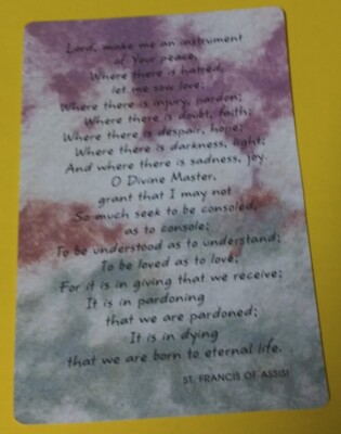 St. Francis of Assisi - Peace Prayer- Paperstock Holy Card or Bookmark ...