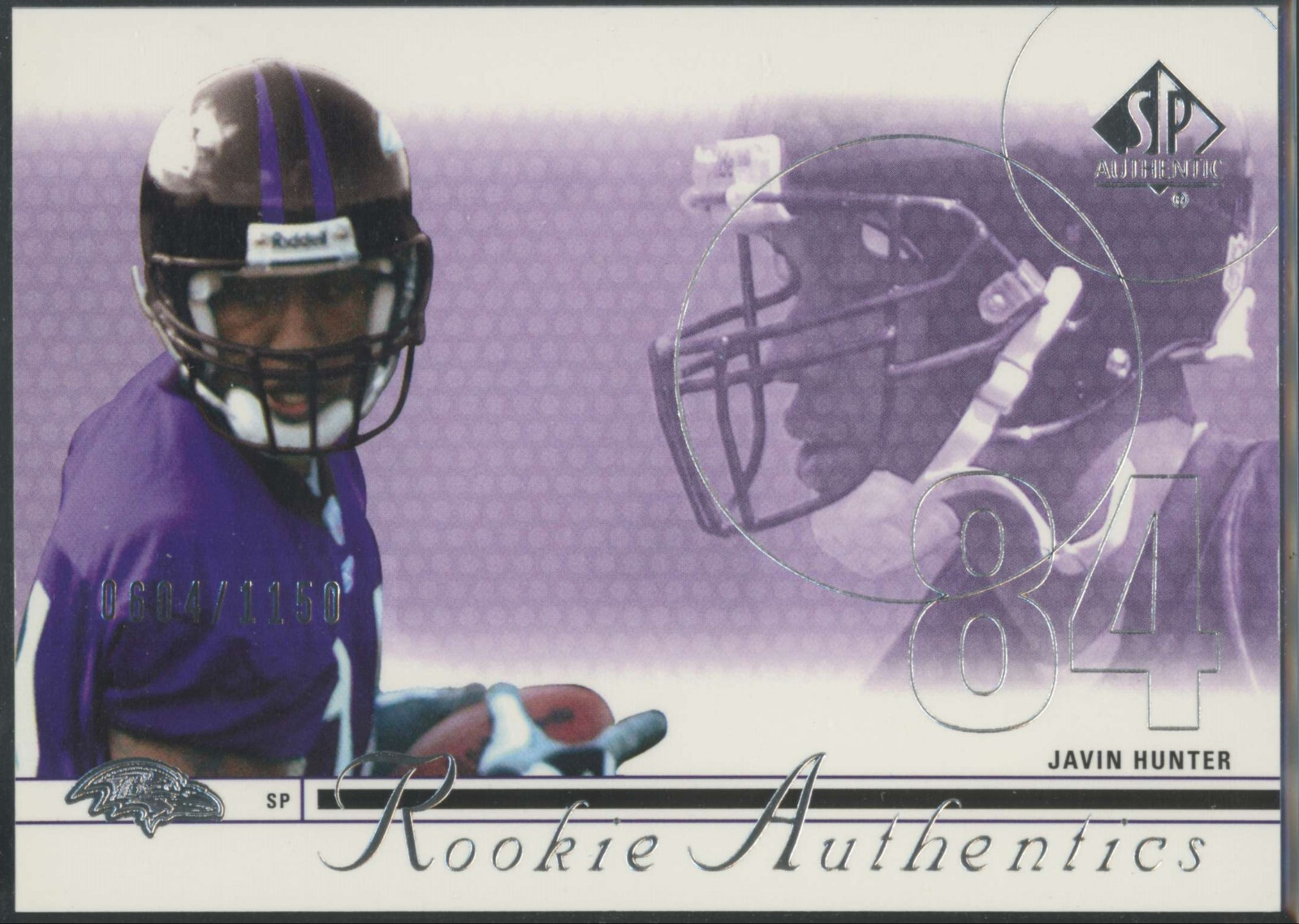 2002 Upper Deck SP Authentic Football Card #160 Javin Hunter Rookie ...