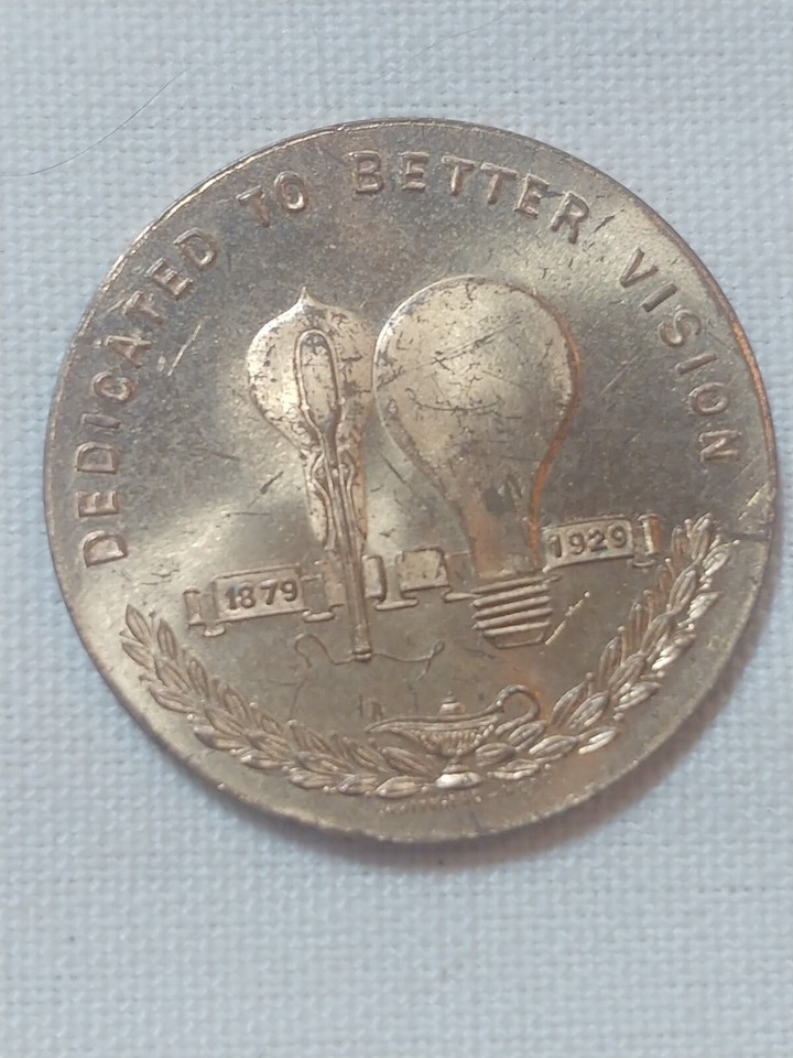 Vintage Thomas A. Edison Light's Golden Jubilee Medal Token Coin 1879 ...