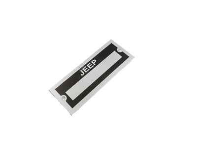 DATA PLATE BLACK FOR VINTAGE CLASSIC JEEP #V463-8 | eBay