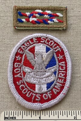 Vintage 1960s EAGLE SCOUT Rank Award Badge & SQUARE KNOT PATCHES ...