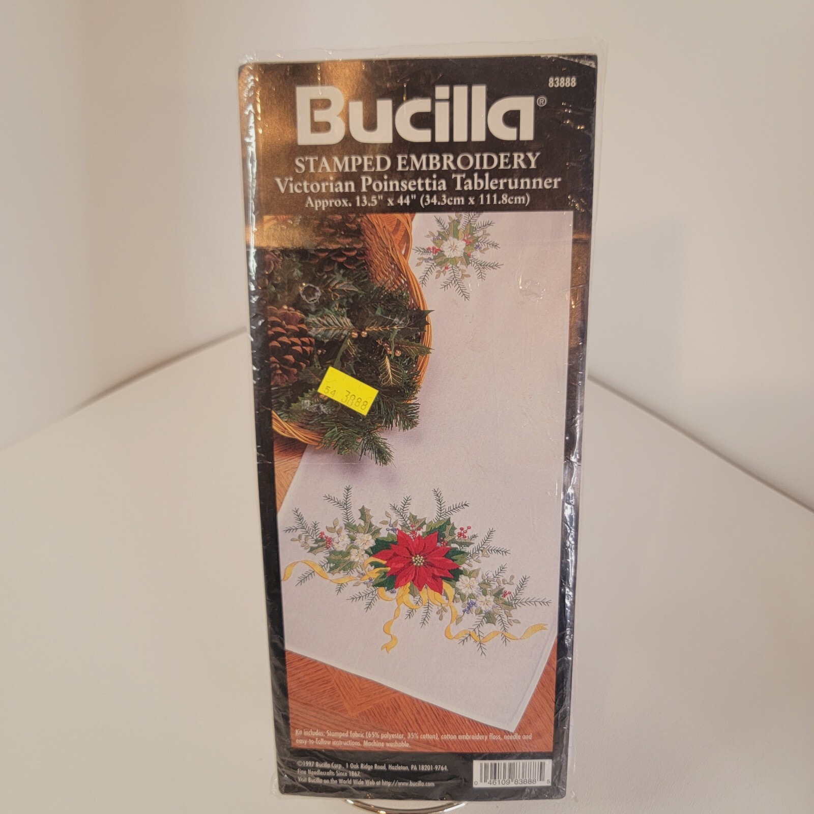 Bucilla Victorian Poinsettia Table Runner Stamped Embroidery Kit ...
