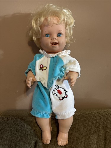 Vtg 1971 Mattel Tearful Tender Love 16" Inch Rubber Baby Doll Drink Wet ...