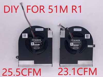 NEW ALIENWARE AREA-51M 51M R1 CPU GPU Fan 23.1CFM 25.5CFM 0TW5Y8 0TPV77 ...