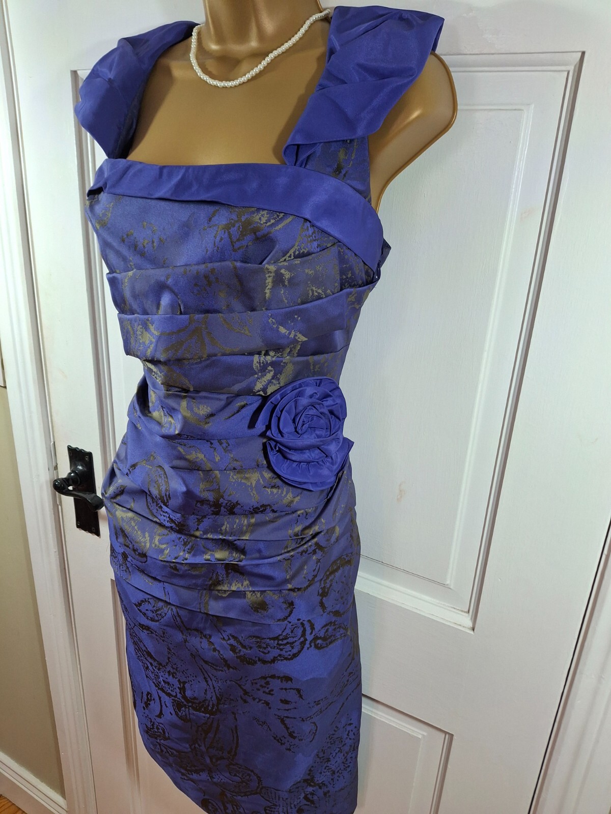 Presen De Luxe Gold & Purple Floral Mother Of Bride Outfit, UK 16 18 ...