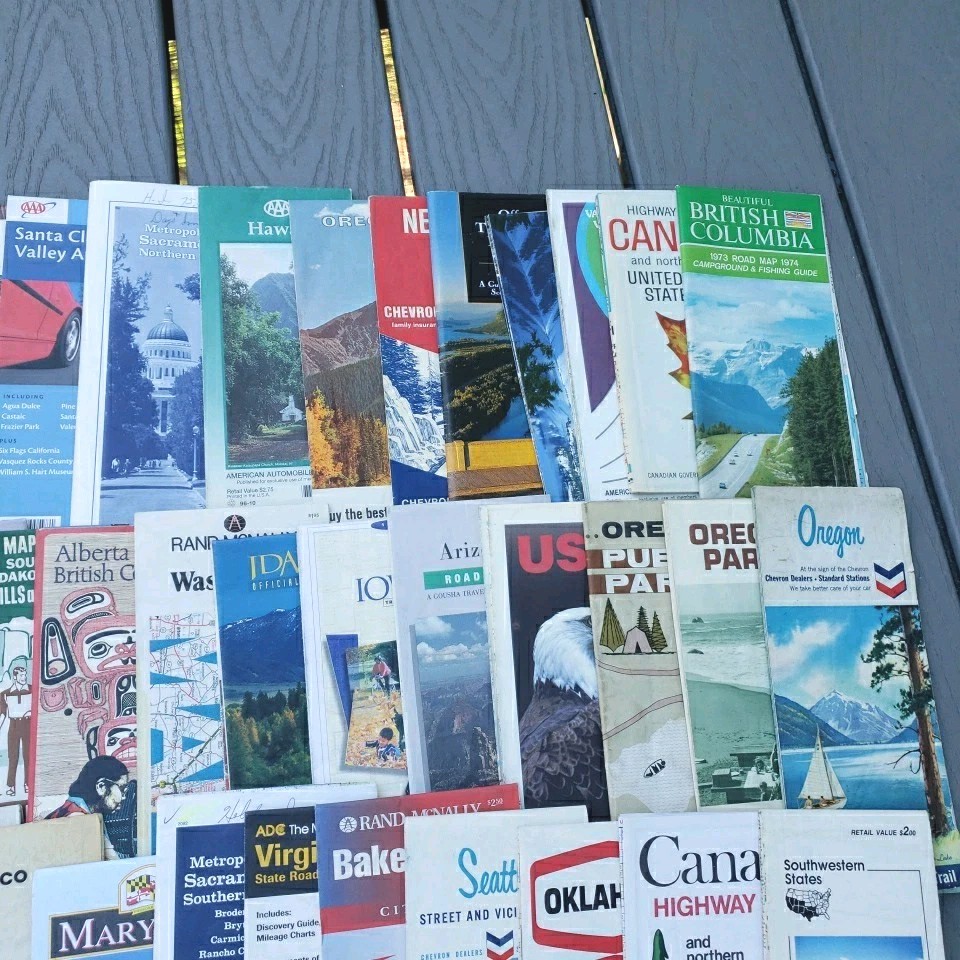 Lot of 85 Vintage 1960s-90s US States Road Maps Travel Parks AAA OIL ...