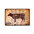 TIN SIGN Beef Cuts Metal Décor Wall Shop Farm Cow Kitchen Store BBQ ...