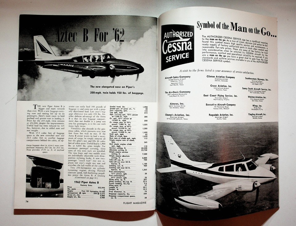 1961 December Flight Magazine Helicopter Edition Hughes Piper Comanche ...