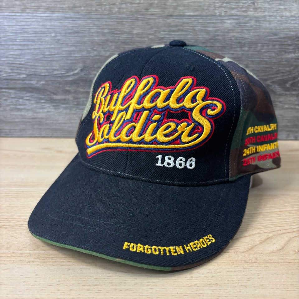 Buffalo Soldiers Hat Cap Fitted XL Black Forgotten Heros Outdoors | eBay