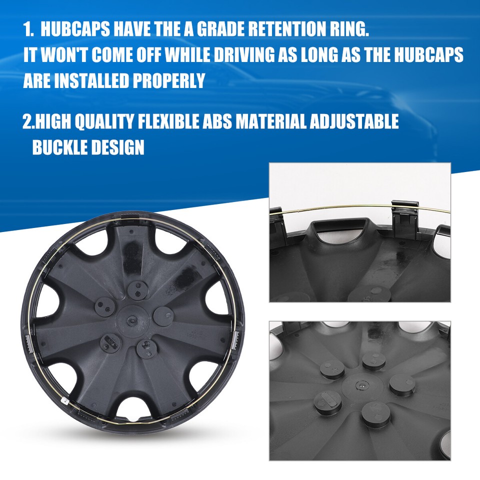 Set of 4 12"-17" Inch Wheel Covers Snap On Full Hub Caps Tire &Steel ...
