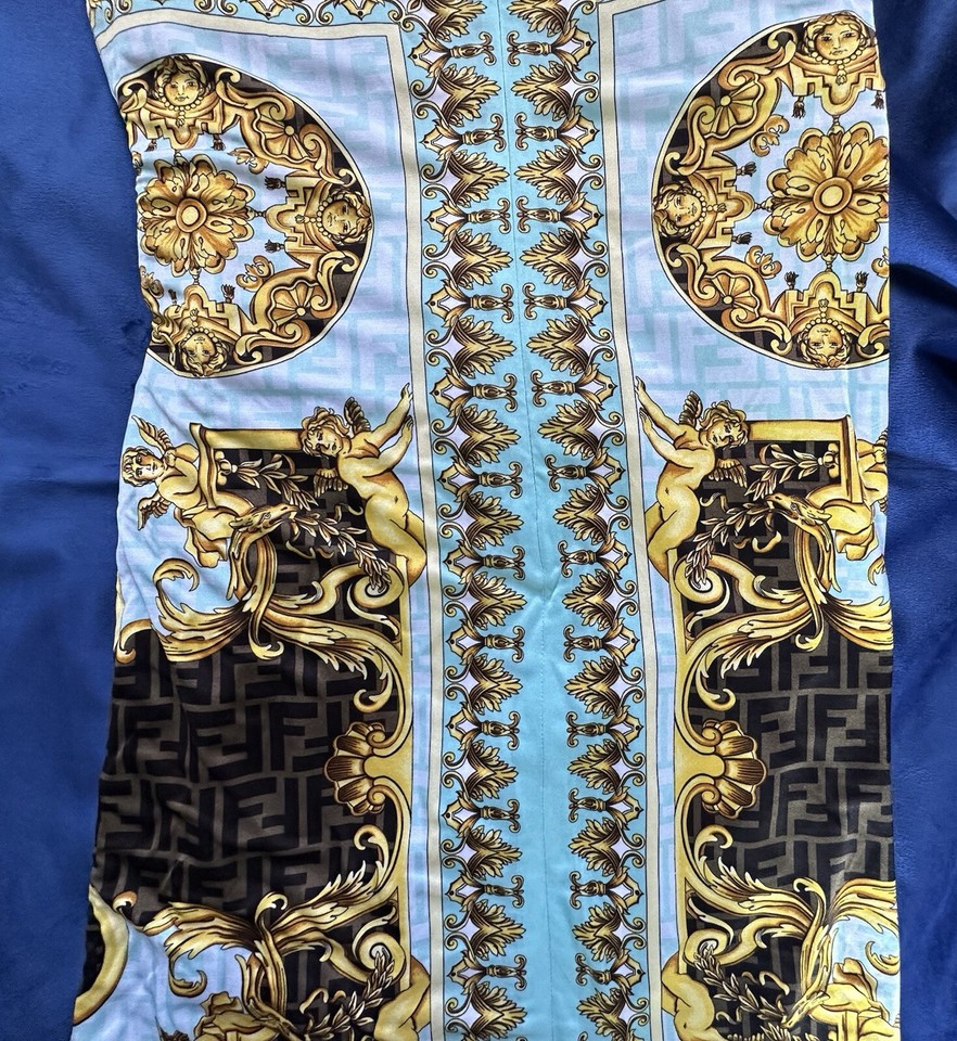 FENDI+VERACE FENDACE Limited Edition-Sleeveless Monogram V Neck Dress ...