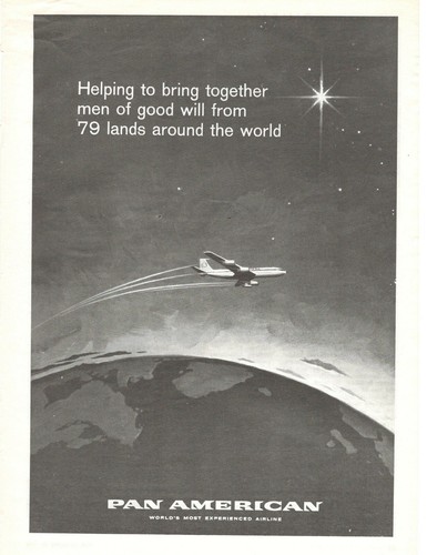 Pan American Airline Pan Am Advertisement 1 Page 1958 | eBay UK