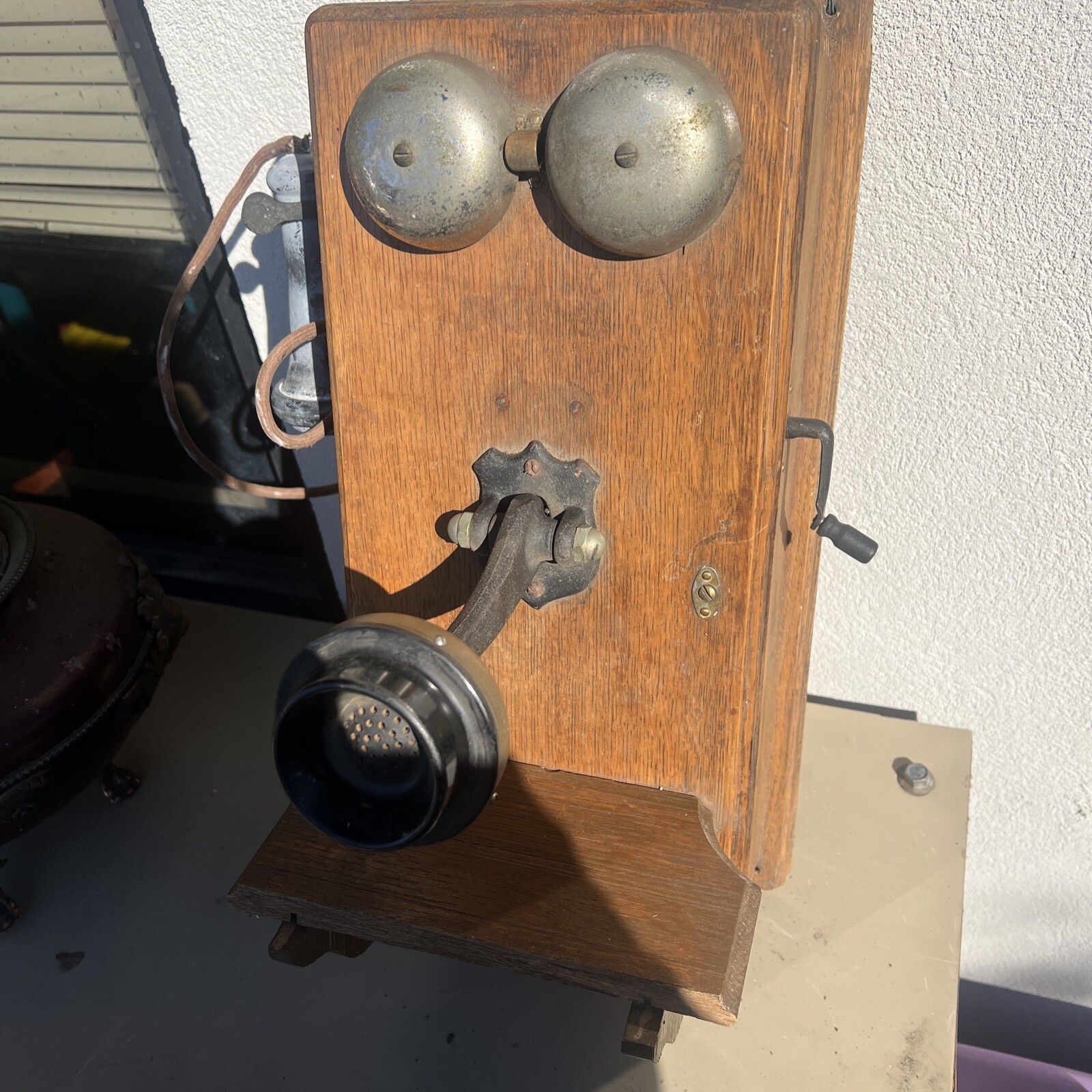 Antique Telephone Hand Crank Wall Box Oak Northern Electric Company ...
