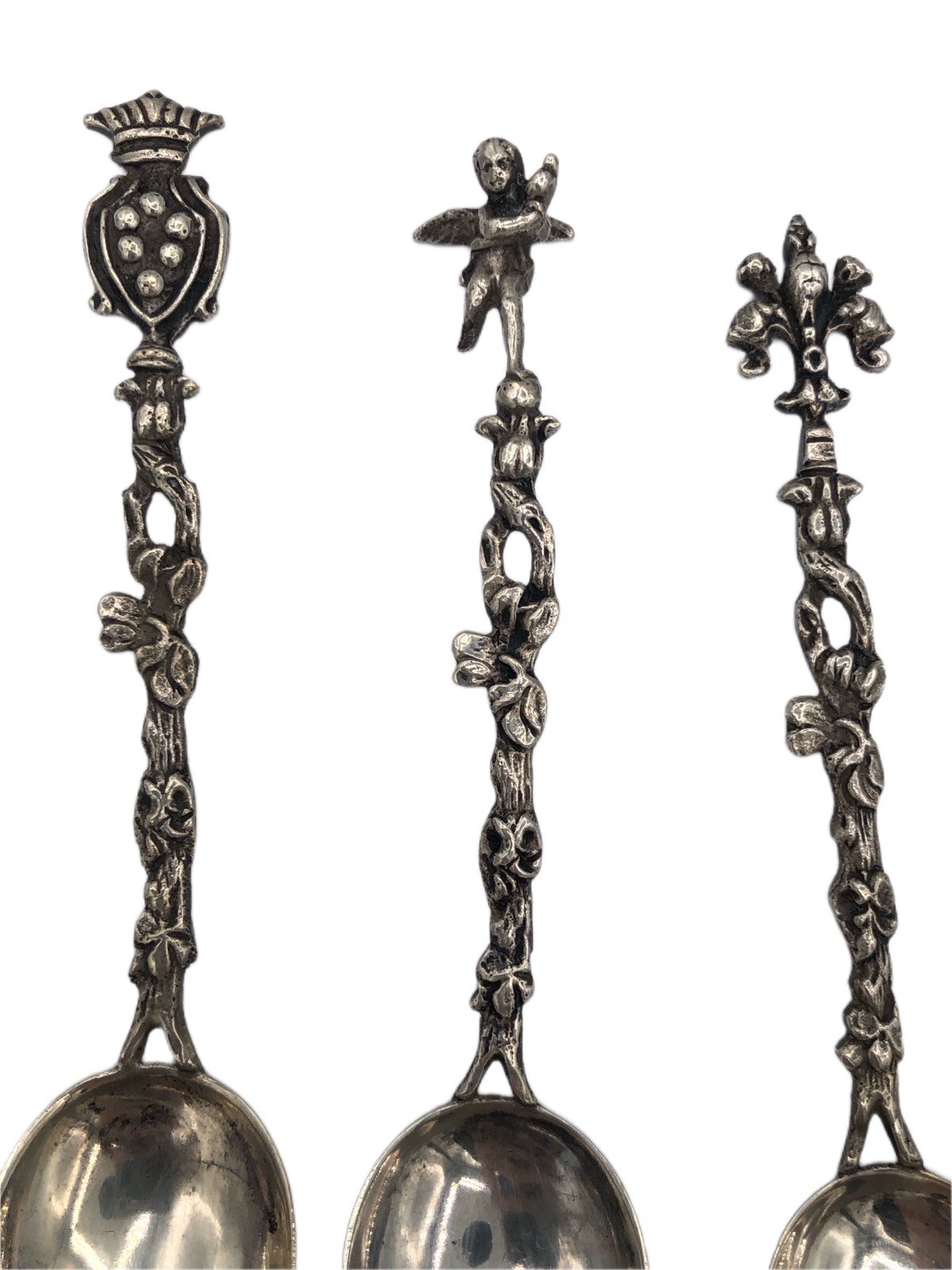 Set 11 Italian 800 Silver Demitasse Figural Souvenir Spoons Made in ...