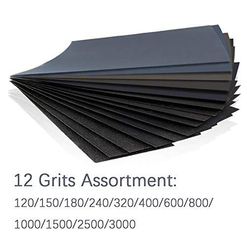 24pcs Sand Paper Variety Pack Sandpaper 12 Grits Assorted For Wood ...