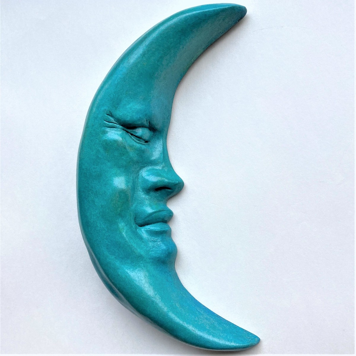 Blue Crescent Moon Face