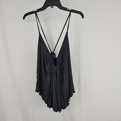 We The Free Dark Gray Keyhole Tie Back Women's Size XS Tank | eBay