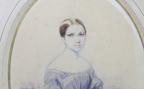 Victor DOLLET (1815-?) Portrait Of Louise Demanet Bordeaux Musée Goupil ...