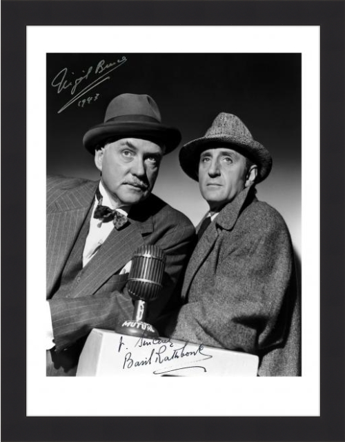 Basil Rathbone-Nigel Bruce- Sherlock Holmes-Autographed Signed & Framed ...