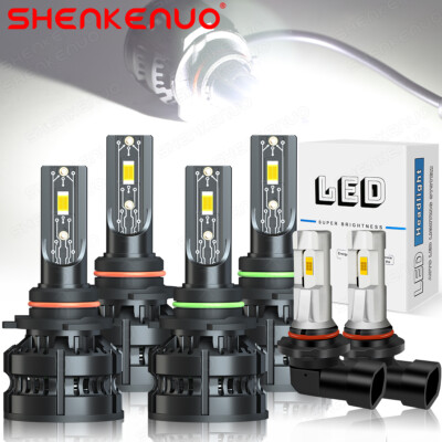 For Jeep Commander 2006-2008 LED Headlights High/Low Fog Lights Bulbs ...