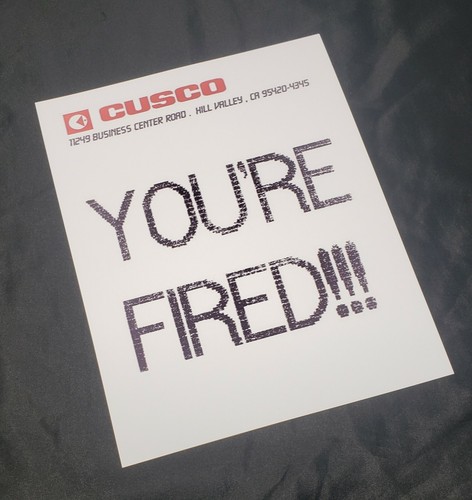 Back to the Future 2 Marty McFly 'You're Fired' Fax Photo Reproduction ...