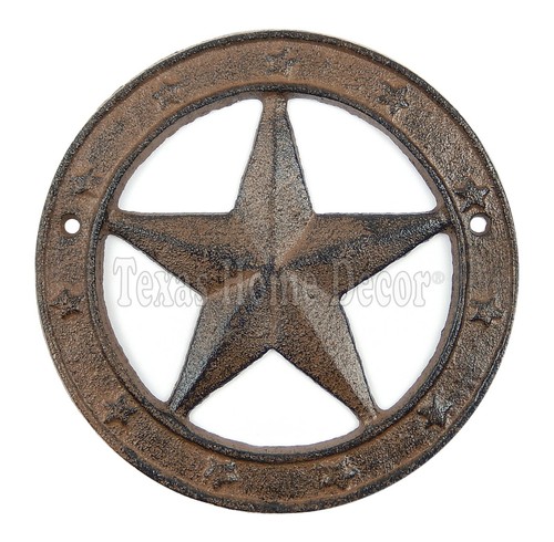 Cast Iron Texas Star With Ring Western Barn Decor Rustic Antique Style ...