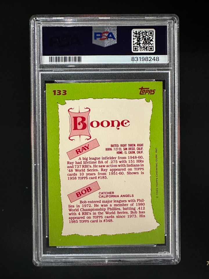 1985 Topps Tiffany #133 Father-Son - Ray Boone & Bob Boone - PSA 9 | eBay