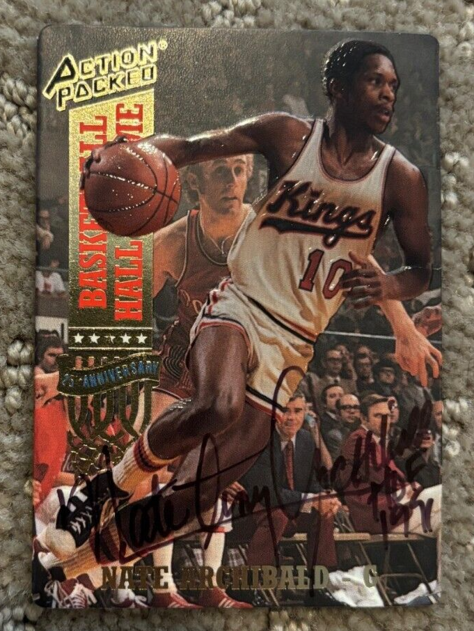 NATE ARCHIBALD 1993 ACTION PACKED SIGNED AUTOGRAPHED CARD #26 BOSTON ...