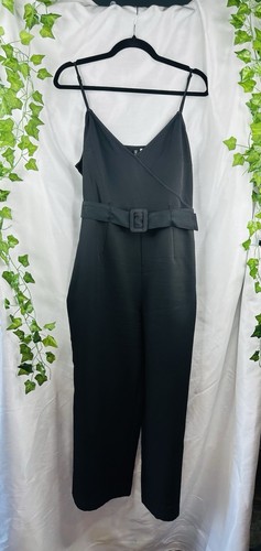 H&M Jumpsuit Wide Straight Leg Spaghetti Strap Back Opening Size Lg | eBay