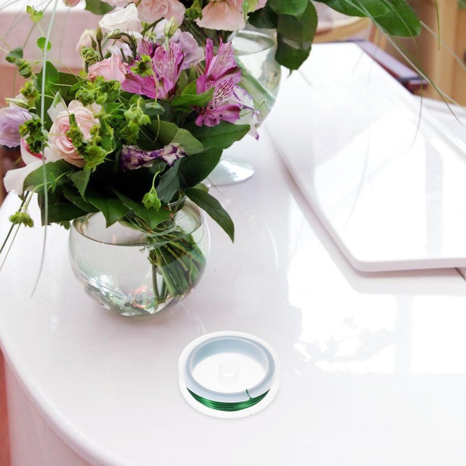 40M Green Iron Wire Bead String Craft Wire for DIY Flower Bouquet ...