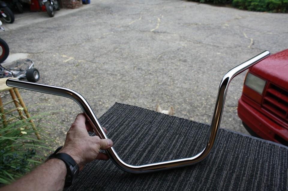 7" MINI Apehangers CHROME 7/8" mini apes ape hanger bars 22mm ...
