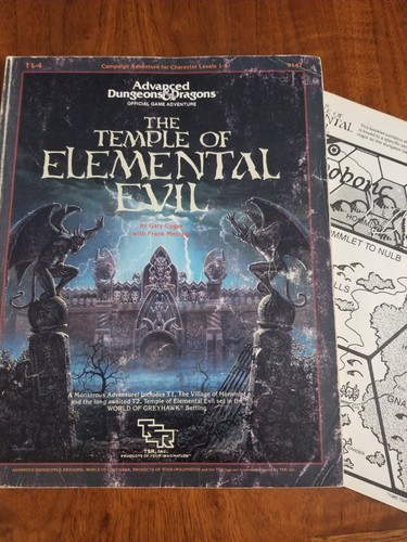 Temple of Elemental Evil T1-4 w/ Map - AD&D 1st Edition Super Module ...