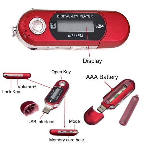 USB Mini MP3 Player / FM Radio - AAA Powered (not) - LCD Display + 32GB ...