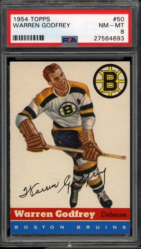 Warren Godfrey 1954 Topps Hockey Card #50 PSA 8 | eBay