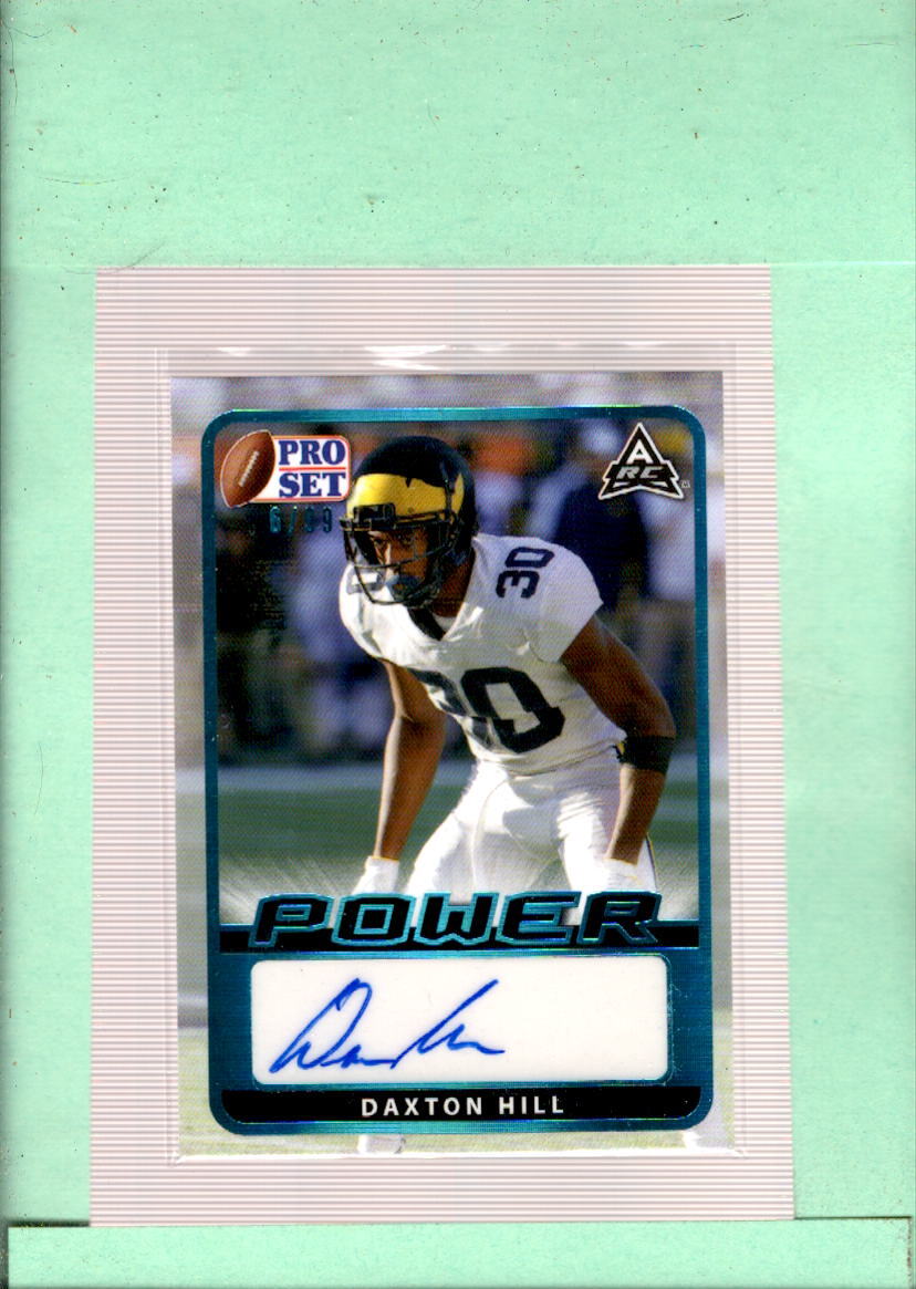 2021 Pro Set Power Autographs Platinum #BA-DH1 Daxton Hill MINT Auto ID ...
