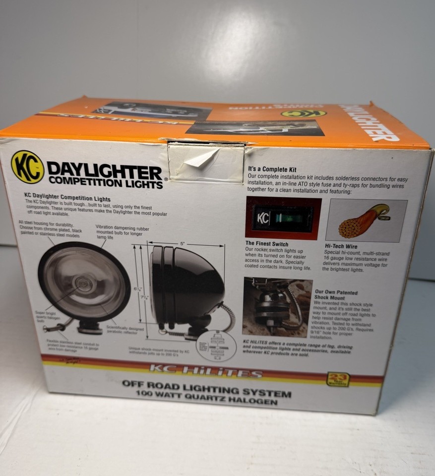 Vtg KC Daylighter Competition Lights KC HiLiTES 100w Halogen Pair ...