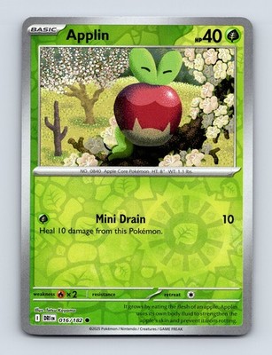 Applin - Destined Rivals 016/182 - Common - Reverse Holo - NM - Pokémon ...