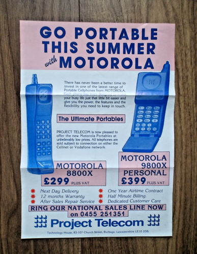 Vintage Mobile Phone Sales Advertising Leaflet 8800X & 9800X Folded ...