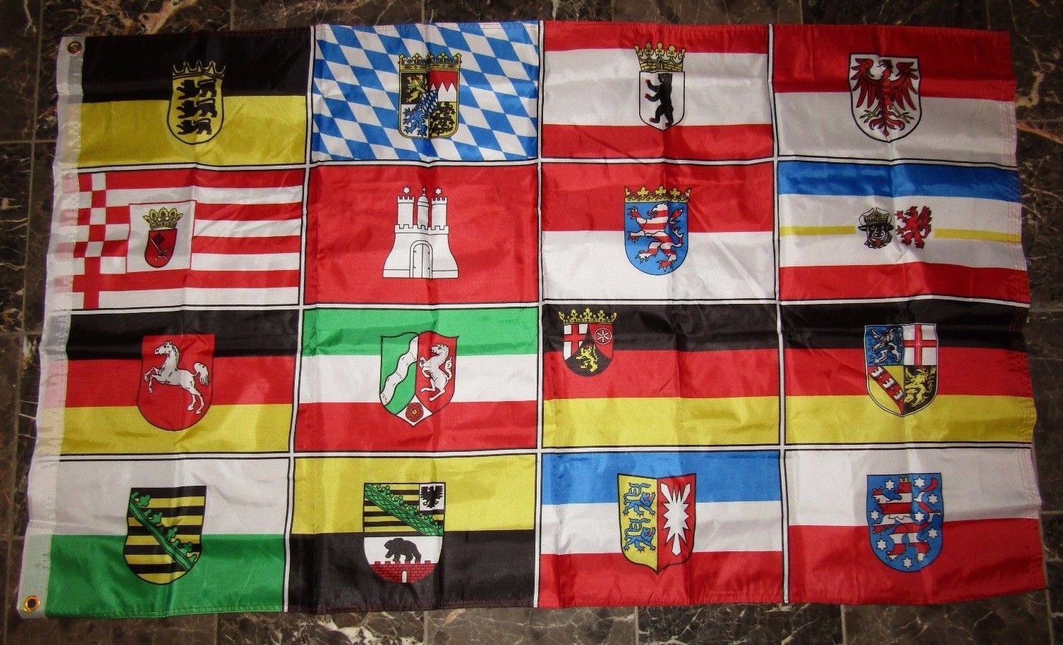 3x5 German 16 States Double Sided 3ply w/ Liner Flag 3'x5' Brass ...