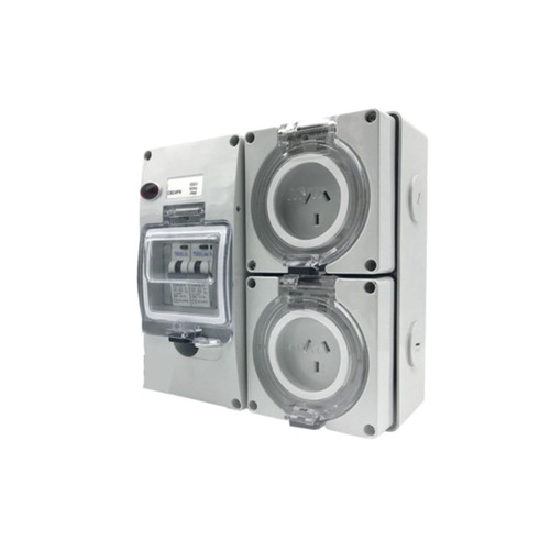 10A AMP RCD Protected 2x 3 Pin Sockets Outlet Weather Proof IP66 ...