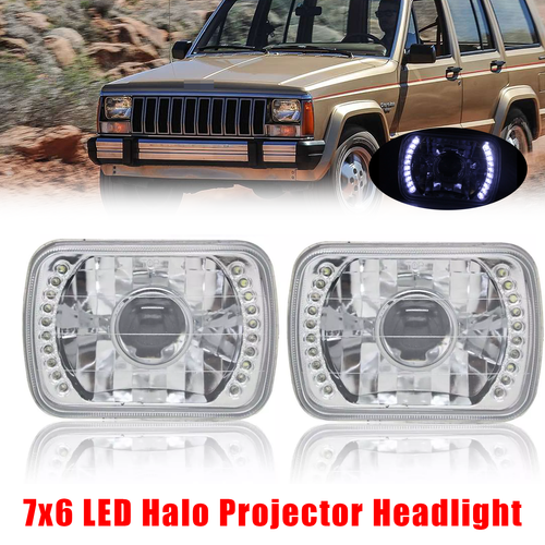 Pair For Chevy Express Cargo Van 1500 2500 3500 7x6 LED Halo Headlights ...