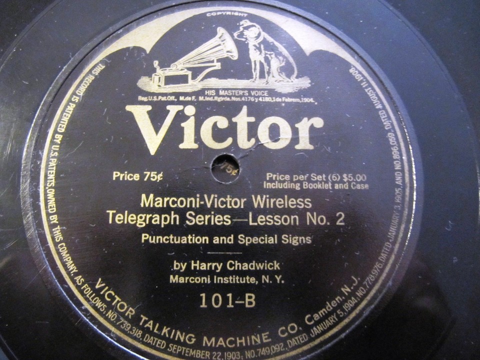 1918 Radio Telegraphy MARCONI VICTOR COURSE Lesson 1 Wireless Morse Code Record | eBay