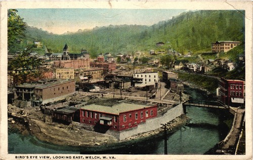 Welch West Virginia Bird's Eye View Looking East Postcard 1919 | eBay