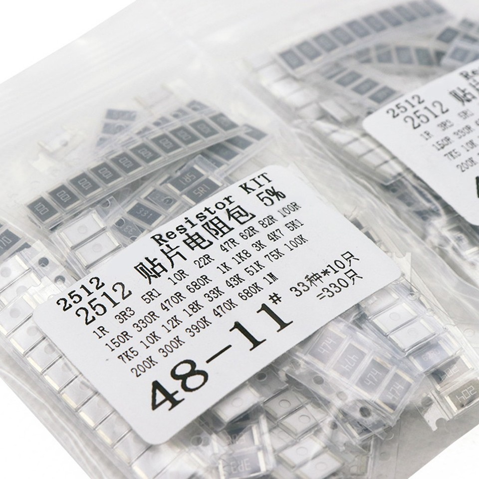 2512 For SMD Resistor Set 330pcs 33 Values 1R-1M Ohm 5% for PCB ...