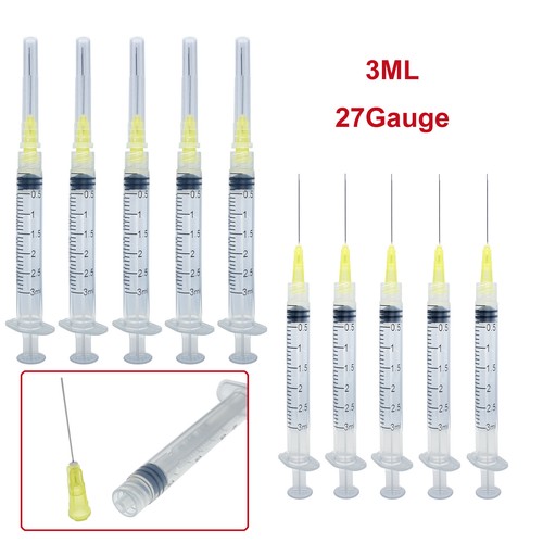 100Pcs Endodontic Endo Irrigation Syringes Combo Kit Yellow 27 Ga 3 cc ...