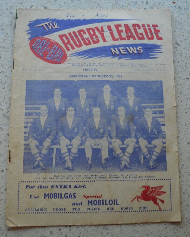 QUEENSLAND VS THE REST RARE 1956 BRL RUGBY LEAGUE PROGRAMME! QRL | eBay ...