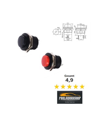 Einbau Taster 12V 120V Drucktaster Push Button Switch Schalter Rot ...