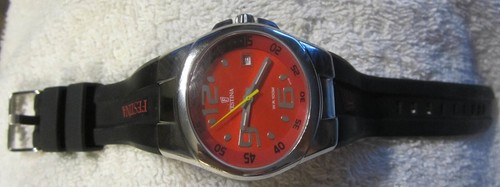 6717 FESTINA RED Dial Men's Watch w Date WR 100M Needs BATTERY,New NOS ...