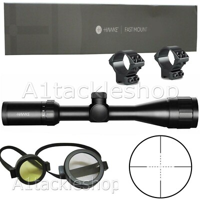 Hawke Fastmount 3-9x40 AO Telescopic Rifle Scope Sight inc mounts 11323 ...